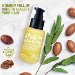 Cab's Moroccan Argan Oil Hair Serum Treatment, Nourishing and Repair Hair Shine - Paraben Free, Sulfate Free 2x 1.69 fl oz (Pack of 2 pcs)