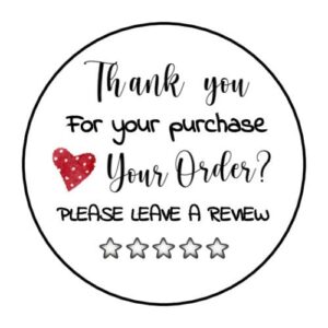 48 pcs thank you please leave review​​​ stickers envelope seals labels round tags, stamps sticker for gift cards, envelopes, boxes for holiday, birthday, christmas