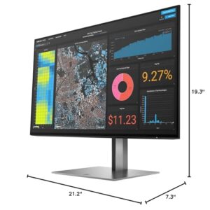 HP Z24f G3 23.8" Full HD LCD Monitor, 16:9 IPS, 1920 x 1080, Glossy Anti-Reflective, 5 ms, 300 Nit, HDMI - DisplayPort, USB Hub, Black Silver (Renewed)