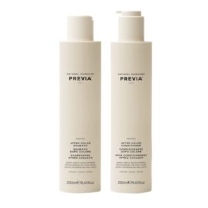 previa keeping after color shampoo and conditioner - color protection hair care set for color treated hair (8.45 oz each)