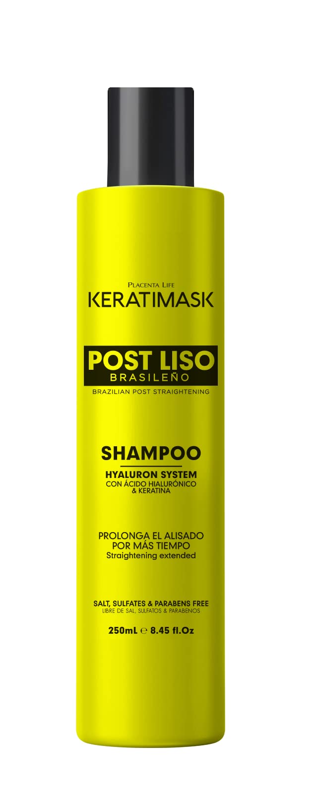 PLACENTA LIFE KERATIMASK Brazilian Straightening Post Kit ( Shampoo (250ml) + Conditioner (250ml) + Heat Protector. Keep Make Your Straightening Last Much Longer