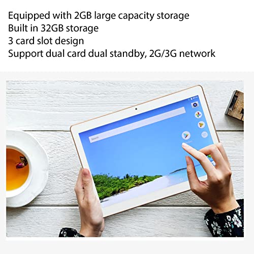 LBEC 10.1 Inch Tablet 1280x800 HD Tablet White Portable RAM 2GB Dual Card Dual Standby for Office Phone Calls (US Plug)