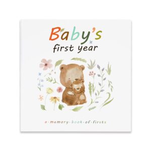 complete 100 pages first 5 years baby memory book and baby milestone book, easy to fill baby journal from pregnancy to 5 years, hardcover baby album and memory book, 9.3” x 9.3”