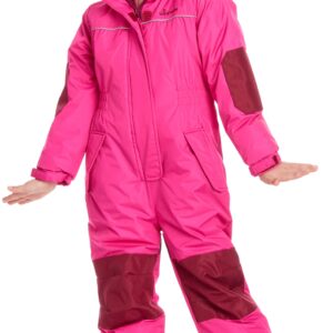 Wippette Baby Girls’ Snowsuit – Waterproof Insulated Fleece Lined Pram Snowmobile Ski Suit Coveralls (18M-6X), Size 5/6, Pink