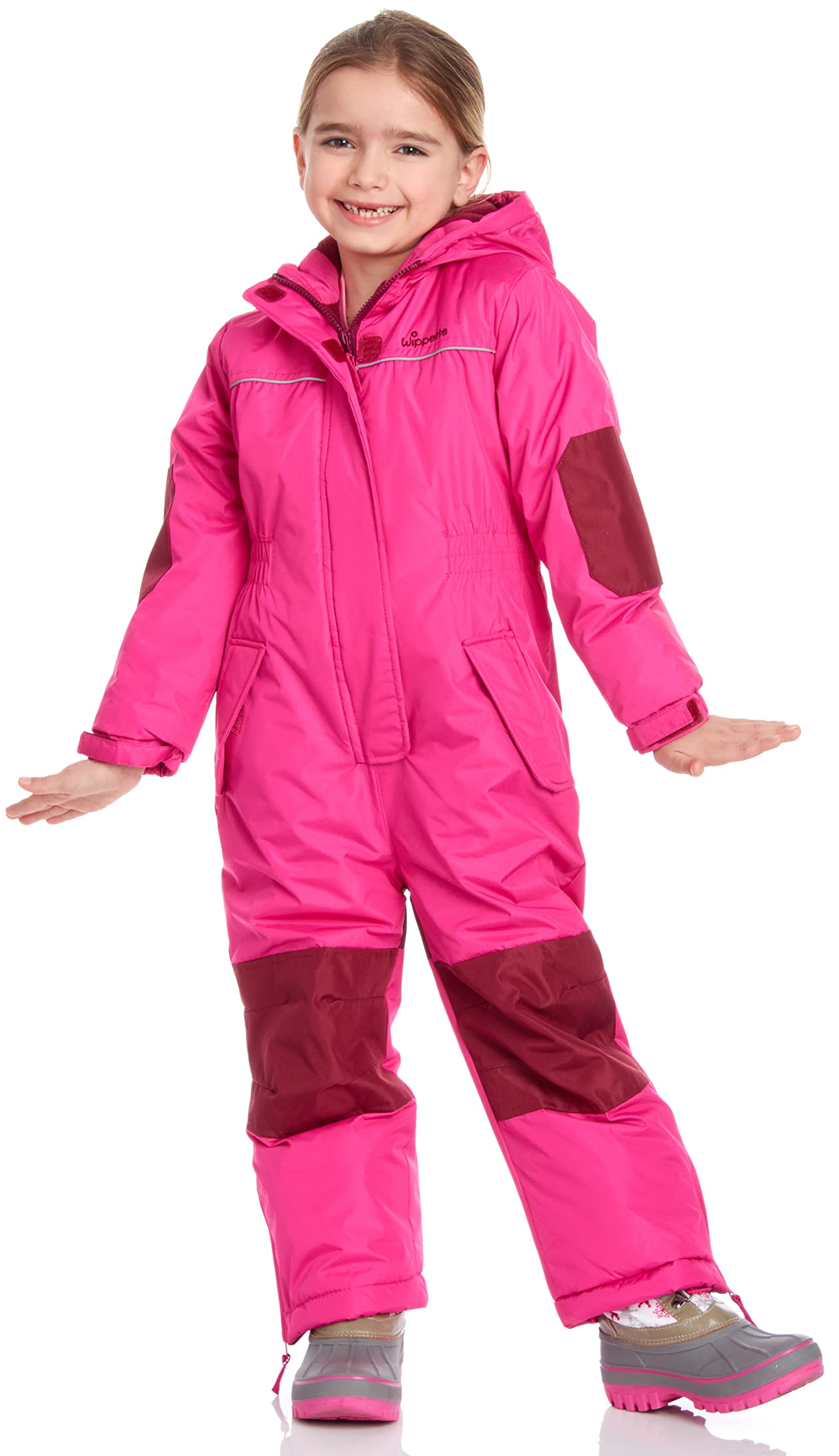 Wippette Baby Girls’ Snowsuit – Waterproof Insulated Fleece Lined Pram Snowmobile Ski Suit Coveralls (18M-6X), Size 5/6, Pink