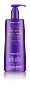 giovanni curl habit curl defining conditioner - conditioner curly hair, condition and enhance curls with coconut oil, jojoba, & shea butter, vegan, cruelty-free, silicone free curl conditioner - 24 oz