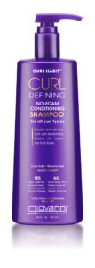 giovanni curl habit curl defining no foam conditioning shampoo - shampoo for curly hair, curly hair products, conditioning shampoo, helps improve curl texture, cruelty-free, silicone free - 24 oz