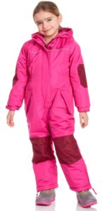 wippette baby girls’ snowsuit – waterproof insulated fleece lined pram snowmobile ski suit coveralls (18m-6x), size 5/6, pink