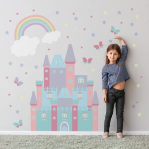 giant castle wall decal for girl's bedroom or nursery - kids and stickers