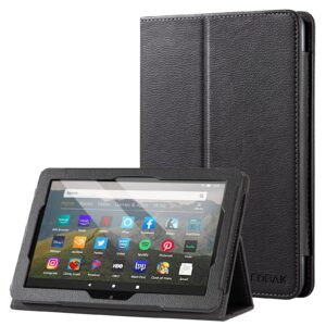 cobak case for all-new fire 8 tablet (2020/2022 model, 10th/12th generation) - premium pu leather slim folding stand shell multiple viewing angles cover with auto wake/sleep