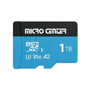 inland micro center performance 1tb microsdxc card, a2 micro sd card, uhs-i c10 u3 v30 a2 4k uhd video flash memory card with adapter for smartphones, tablets, drones and action cameras (1tb)