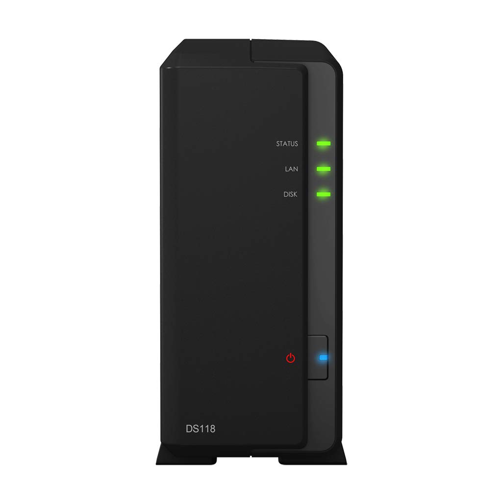 Synology DiskStation DS118 NAS Server with RTD1296 1.4GHz CPU, 1GB Memory, 4TB SSD Storage, 1 x 1GbE LAN Port, DSM Operating System