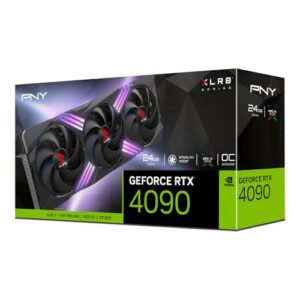 PNY GeForce RTX™ 4090 24GB XLR8 Gaming Verto™ Epic-X RGB™ OC Triple Fan Graphics Card DLSS 3 (ARGB, 384-bit, PCIe 4.0, GDDR6X, Supports 4k, Anti-Sag Bracket, HDMI/DisplayPort)