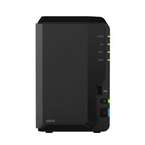 synology diskstation ds218 nas server with rtd1296 1.4ghz cpu, 2gb memory, 2tb ssd storage, 1 x 1gbe lan port, dsm operating system