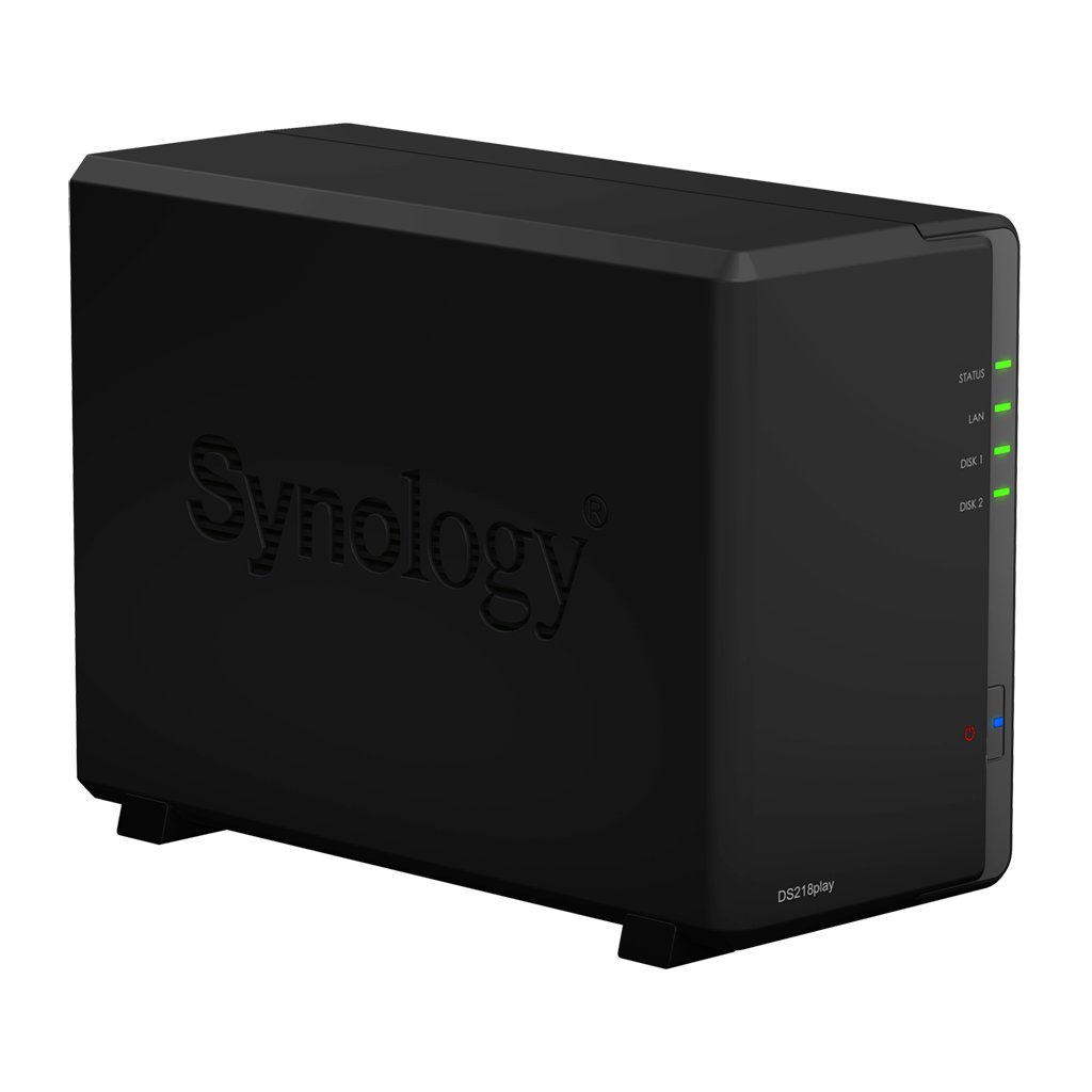 Synology DiskStation DS218play NAS Server with RTD1296 1.4GHz CPU, 1GB Memory, 8TB SSD Storage, 1 x 1GbE LAN Port, DSM Operating System