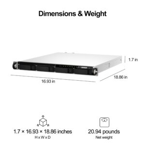 QNAP TS-h987XU-RP-E2334-16G-US 9 Bay 1U Rackmount Hybrid NAS with Intel® Xeon® Processor, Dual 10GbE, ZFS Storage for Virtualization and Data-Intensive Enterprise Applications