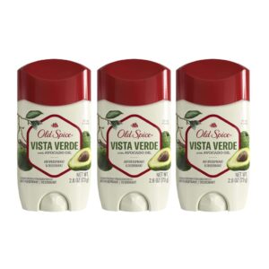 old spice men's antiperspirant & deodorant vista verde avocado oil, 2.6oz (pack of 3)