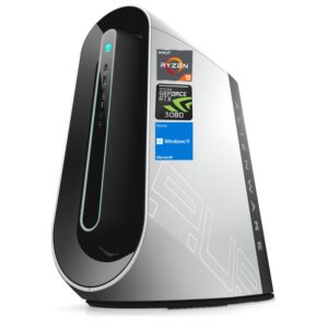 dell alienware r10 gaming desktop, amd ryzen 9 5900 processor, geforce rtx 3080, liquid cooling, 32gb ram, 1tb ssd, hdmi, dp, rj45, wi-fi, wired kb & mouse, windows 11 home, lunar light