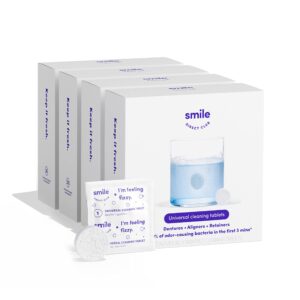 smiledirectclub retainer cleaner, 128 denture cleaning tablets, safe and minty fresh