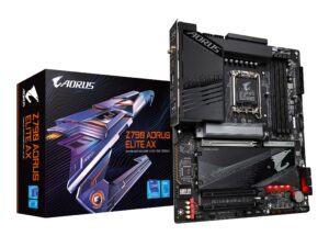 gigabyte z790 aorus elite ax (lga 1700/ intel z790/ atx/ ddr5/ quad m.2/ pcie 5.0/ usb 3.2 gen2x2 type-c/intel wifi 6e/ 2.5gbe lan/q-flash plus/pcie ez-latch/gaming motherboard)