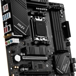 MSI PRO B650M-A WiFi ProSeries Motherboard (AMD Ryzen 9000/8000/7000 Series Processors, AM5, DDR5, PCIe 4.0, M.2, SATA 6Gb/s, USB 3.2 Gen 2, HDMI/DP, Wi-Fi 6E, Bluetooth 5.3, 2.5Gbps LAN, mATX)