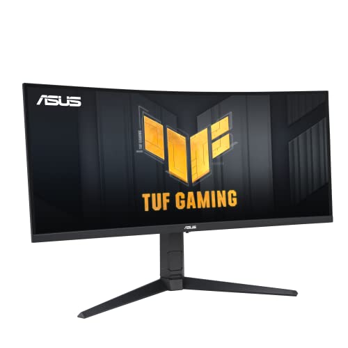 ASUS TUF Gaming 34” Ultra-Wide Curved HDR Monitor (VG34VQEL1A) - 21:9, UWQHD (3440 x 1440), 100Hz, Extreme Low Motion Blur, FreeSync, 1ms, DisplayPort, HDMI, USB, Tripod Socket, Height Adjustable