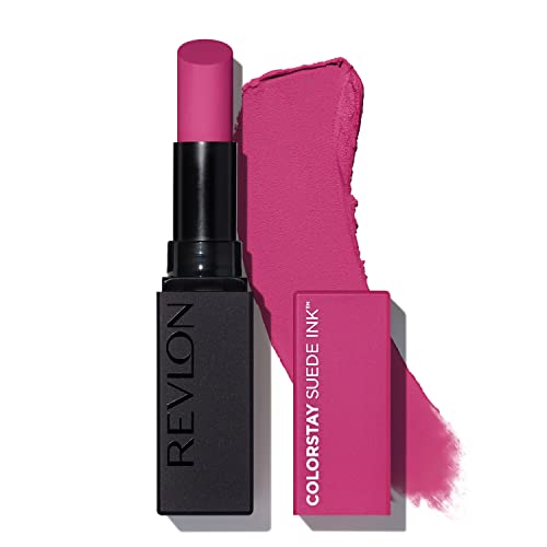 REVLON Lipstick, ColorStay Suede Ink, Built-in Primer, Infused with Vitamin E, Waterproof, Smudge-proof, Matte Color, 010 Tunnel Vision, 0.09 oz.