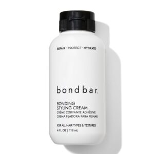 bondbar styling cream for damaged hair, smooths, strengthens, repairs all hair types & textures, vegan, cruelty-free, 4 fl. oz.