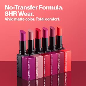 REVLON Lipstick, ColorStay Suede Ink, Built-in Primer, Infused with Vitamin E, Waterproof, Smudge-proof, Matte Color, 010 Tunnel Vision, 0.09 oz.