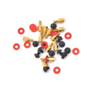 ALIWS Woodscrews,Multi-Purpose Screws,10Pcs Golden Motherboard Riser+Silver Screws Computer Red Washers 6.5mm 6-32-M3 -Default