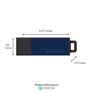 Centon Electronics DataStick Pro USB 2.0 Flash Drive, 16 GB, 10 USB Flash Drives, 10 Bulk Pack, Aqua