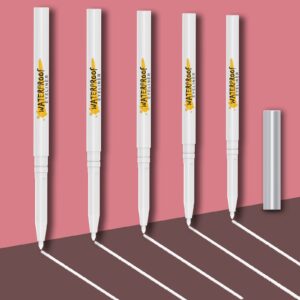 KAIQIKAIXI 5Pcs White Eyeliner Pen, Eyebrow Pen,Eye Shadow Pencil, Lip Line Pen, Eyelid Pad, Pencil Makeup Set Tool