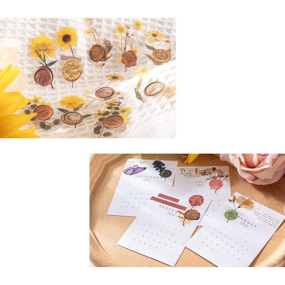 120 Pcs Wax Seal Stickers Floral Envelope Seal Stickers for Thanksgiving Wedding Party Invitation Cards Gift Packing Decor (Style1)