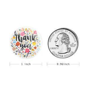 FoRapid 500 Pieces "Thank You" Round Seal Stickers, Present Packaging Label for Small Businesses Birthday Wedding Special Occasions (Floral, 1x1")