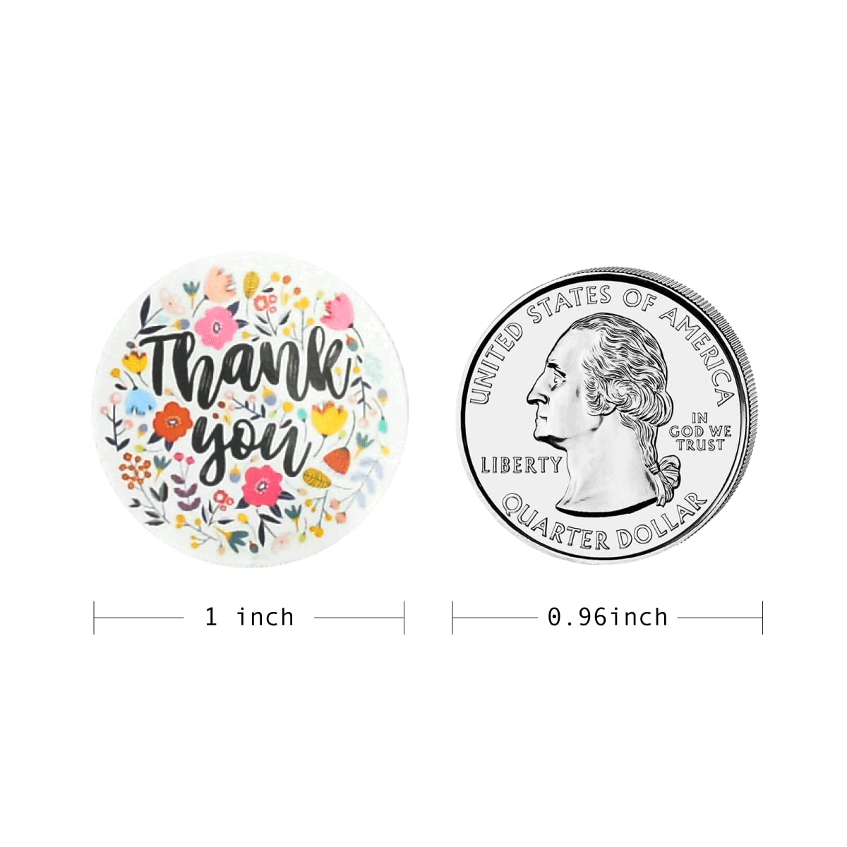 FoRapid 500 Pieces "Thank You" Round Seal Stickers, Present Packaging Label for Small Businesses Birthday Wedding Special Occasions (Floral, 1x1")