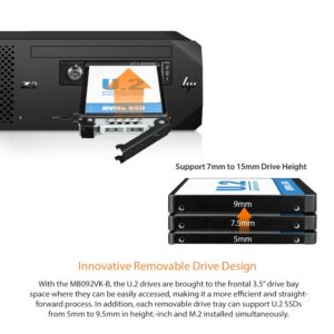 ICY DOCK Rugged 2 Bay 2.5” U.2/U.3 NVMe SSD(7mm) PCIe 4.0 Mobile Rack for External 3.5” Drive Bay | ToughArmor MB092VK-B