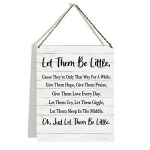 kongmotree let them be little, nursery quotes wall art, nursery quote sign, nursery sign, nursery decor, gender neutral nursery art, boys girls room wall sign, 8x10 inch(gms628)