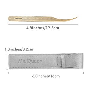 Ms.Queen Lash Extension Tweezers-Dolphin Shape Tip Isolation Tweezers for Classic Volume Eyelash Extensions