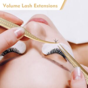 Ms.Queen Lash Extension Tweezers-Dolphin Shape Tip Isolation Tweezers for Classic Volume Eyelash Extensions