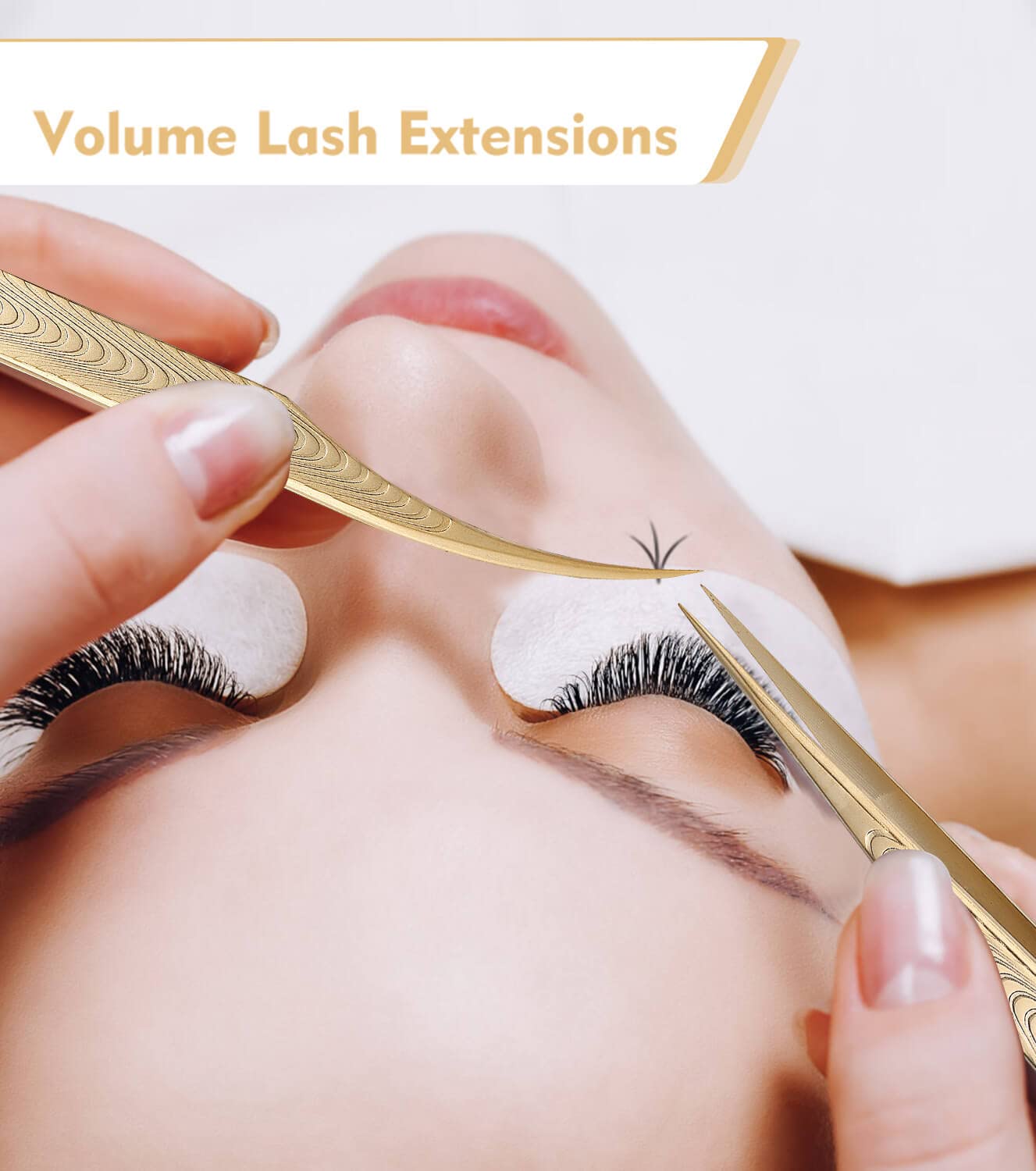 Ms.Queen Lash Extension Tweezers-Dolphin Shape Tip Isolation Tweezers for Classic Volume Eyelash Extensions