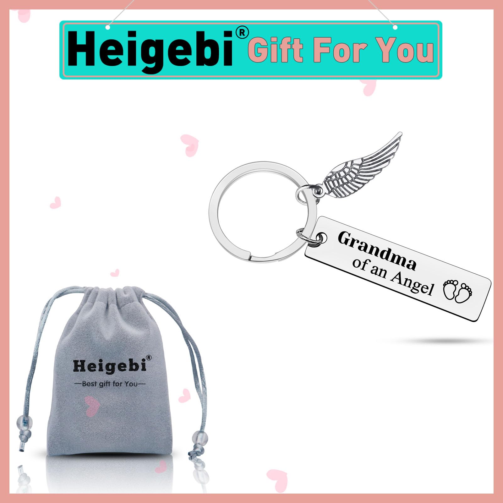 Heigebi Baby Memorial Keychain Grandma of an Keychain Loss Memorial Keychain Loss of Child Sympathy Gifts Baby Memorial Gifts for Grandma Pregnancy Loss Gifts Miscarriage Keepsake Sympathy Gift