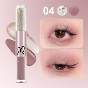 Erinde 3PCS Liquid Glitter Matte Eyeshadow, Liquid Glitter Eyeliner and Matte Cream Eyeshadow 2 in 1, Quick Drying, Easy to Apply, Long Lasting Korean Shimmer Matte Eyeshadow Sparkly Eye Makeup