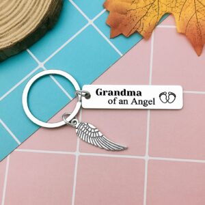 Heigebi Baby Memorial Keychain Grandma of an Keychain Loss Memorial Keychain Loss of Child Sympathy Gifts Baby Memorial Gifts for Grandma Pregnancy Loss Gifts Miscarriage Keepsake Sympathy Gift