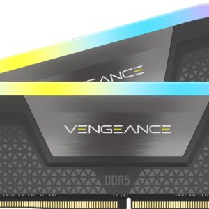 CORSAIR VENGEANCE RGB DDR5 32GB (2x16GB) DDR5 6000MHz CL36 AMD EXPO Intel XMP iCUE Compatible Computer Memory – Gray (CMH32GX5M2D6000Z36K)