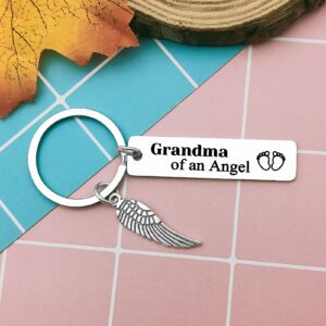 Heigebi Baby Memorial Keychain Grandma of an Keychain Loss Memorial Keychain Loss of Child Sympathy Gifts Baby Memorial Gifts for Grandma Pregnancy Loss Gifts Miscarriage Keepsake Sympathy Gift