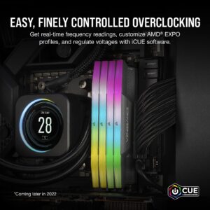 CORSAIR VENGEANCE RGB DDR5 32GB (2x16GB) DDR5 6000MHz CL36 AMD EXPO Intel XMP iCUE Compatible Computer Memory – Gray (CMH32GX5M2D6000Z36K)