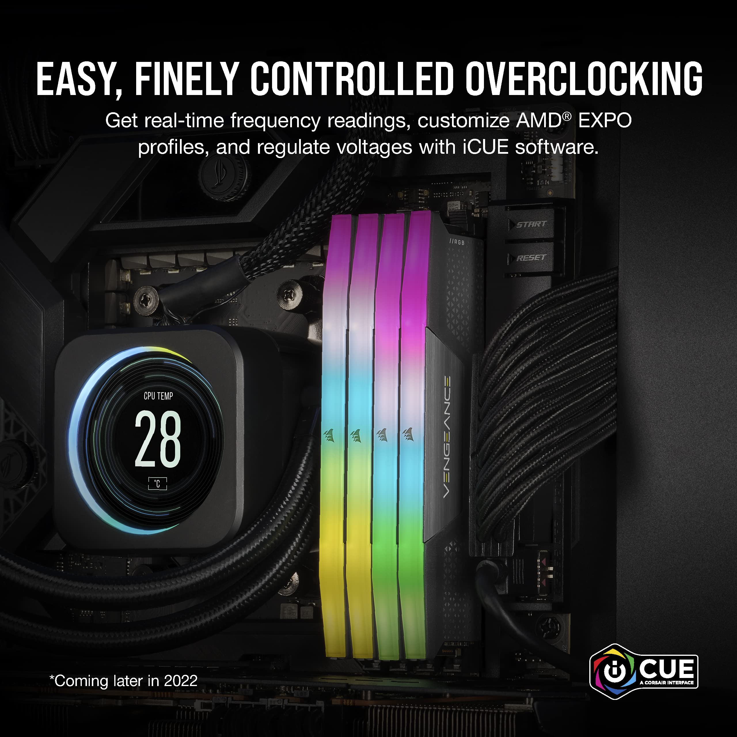 CORSAIR VENGEANCE RGB DDR5 32GB (2x16GB) DDR5 6000MHz CL36 AMD EXPO Intel XMP iCUE Compatible Computer Memory – Gray (CMH32GX5M2D6000Z36K)