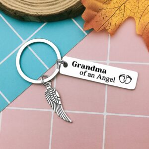 Heigebi Baby Memorial Keychain Grandma of an Keychain Loss Memorial Keychain Loss of Child Sympathy Gifts Baby Memorial Gifts for Grandma Pregnancy Loss Gifts Miscarriage Keepsake Sympathy Gift