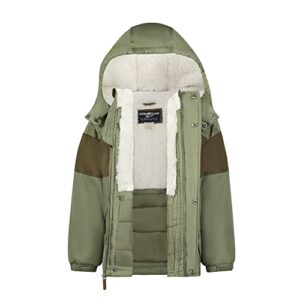 OshKosh B’gosh Boy's Hooded Baby Winter Coat, Olive DRAB, 4 Years