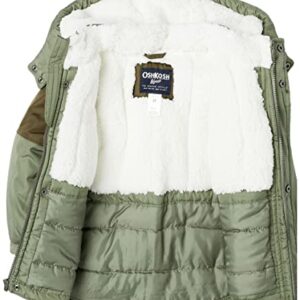 OshKosh B’gosh Boy's Hooded Baby Winter Coat, Olive DRAB, 4 Years